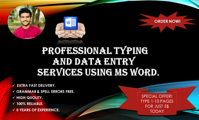 Offer ms word typing and editing services by Reliablecreture | Fiverr