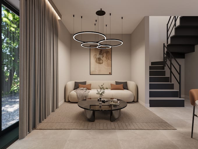 Design realistic 3d interior renders for living room, bedroom, kitchen, bathroom by D3d_studio ...