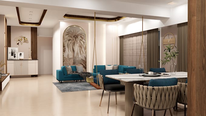 Do interior, exterior, 3d floor plan, 3d video renders by Namirahshaikh | Fiverr