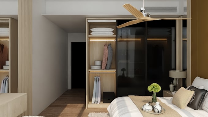 3d render interior bedroom, closet, kitchen, etc by Barcelostudio7 | Fiverr