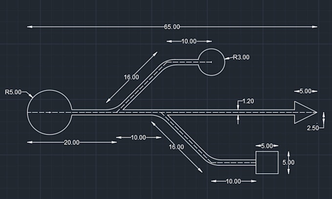 Draft autocad 2d shapes, engineering drawing, technical and mechanical ...