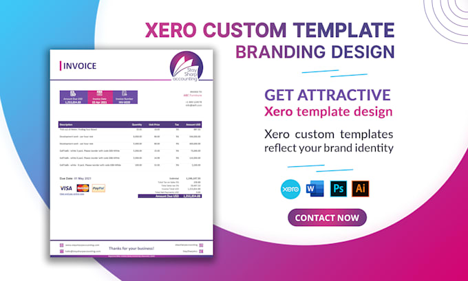 Design xero custom invoice template by Soliman4 | Fiverr