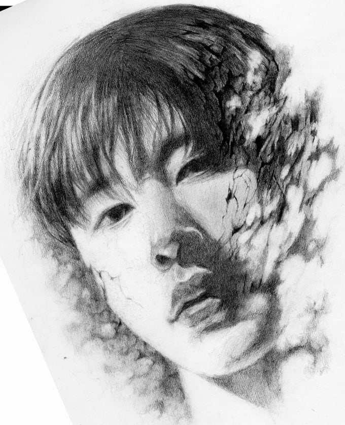 how to draw taehyung from bts