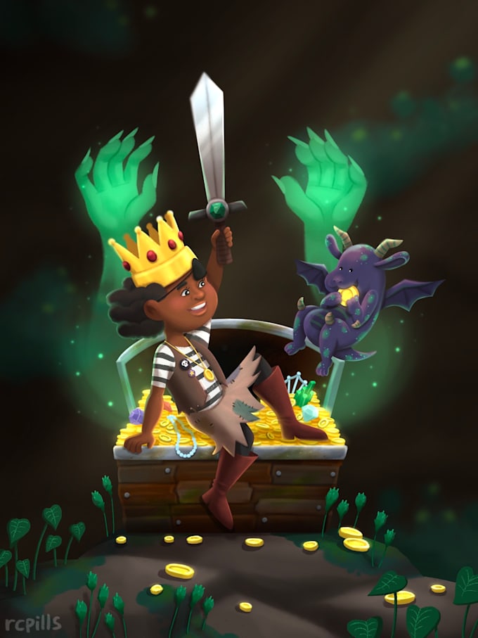 Create one painterly rendered childrens illustration by Atachristine ...