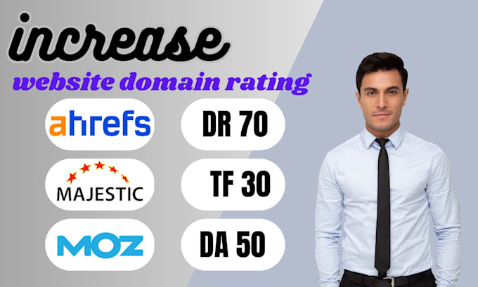 Increase website ahrefs domain rating dr 70 one year stable plan by ...