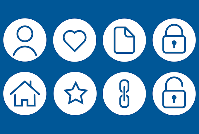 Create a set of simplistic, unique, matching icons by Zl_design | Fiverr