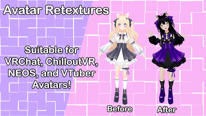 Retexture or create new textures for an avatar by Kittykatpsycho | Fiverr