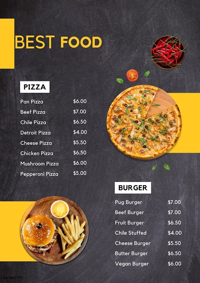 Do a modern and professional restaurant menu design by Hibapr | Fiverr