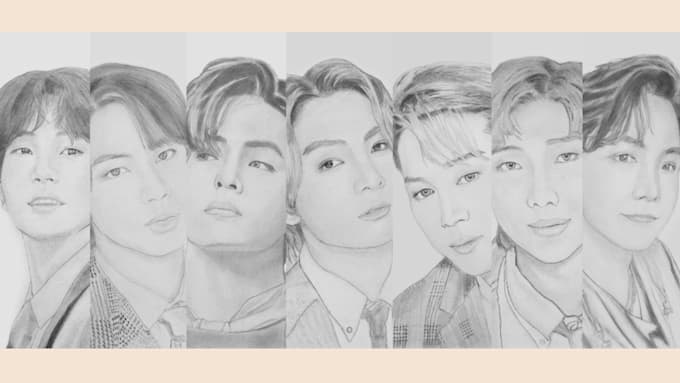 how to draw bts group