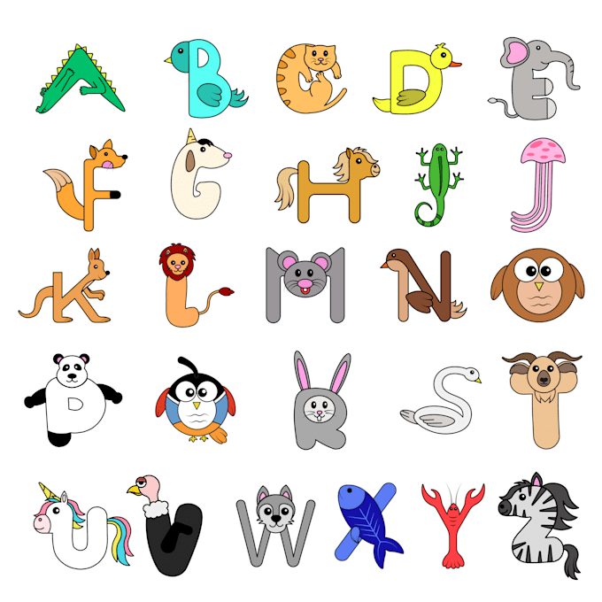 Animal alfabeth for learning by Nayruby | Fiverr