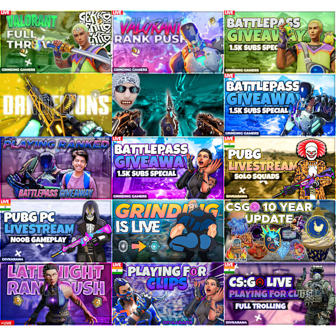 Create 2 attractive valorant thumbnails for your channel by Divkaran4 ...