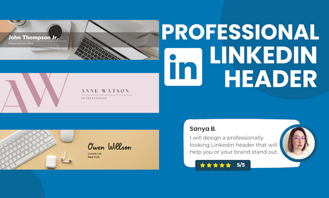 Design a professional linkedin header banner by Sanjabrzanova | Fiverr