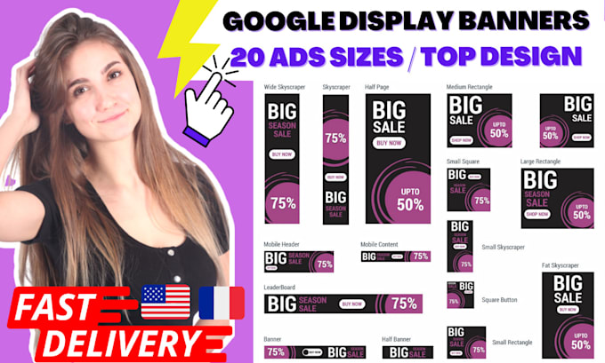 Design professional google display banner ads multiple sizes by ...