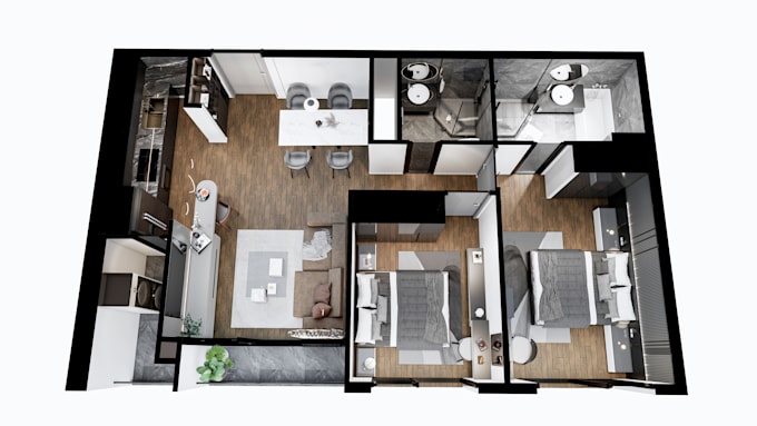 Design 2d and 3d floors plan by Fconceptarch | Fiverr