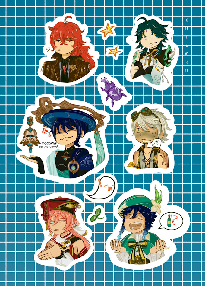 Draw chibi anime stickerpacks by Shtlmkhart | Fiverr