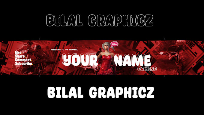 Design a gaming banner for youtube channel by Bilalgraphicz | Fiverr