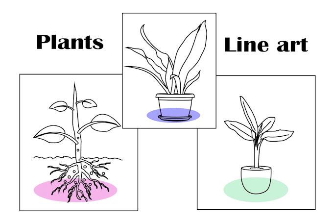 Hand draw botanical illustration line art of plants, flowers by Alon ...