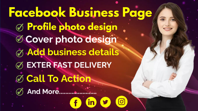 Do facebook business page setup , fan page create , banner , and cover ...