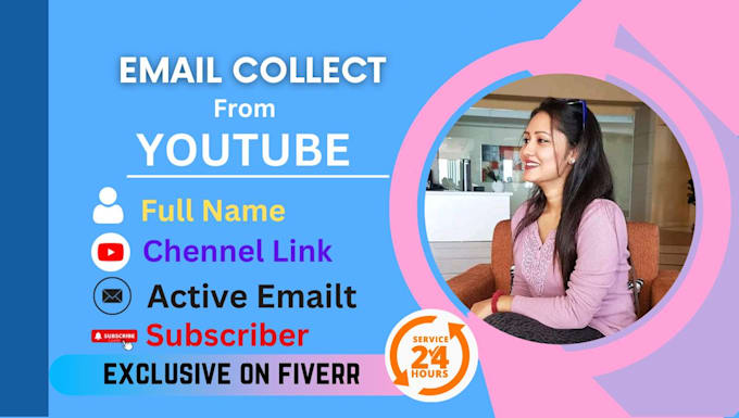 Compile a list of email addresses for youtube influencer by Shompa30 | Fiverr