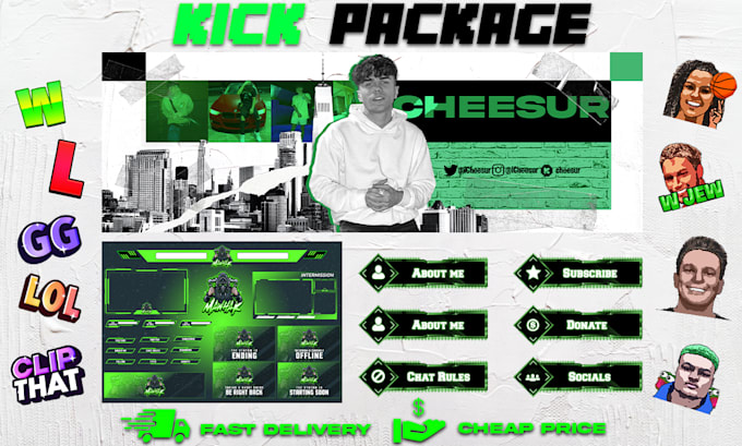 Make custom kick and twitch banners and panels , emotes by Viperx1k ...
