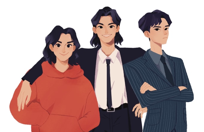 Draw character portraits with lineless art style by Cyramelle | Fiverr