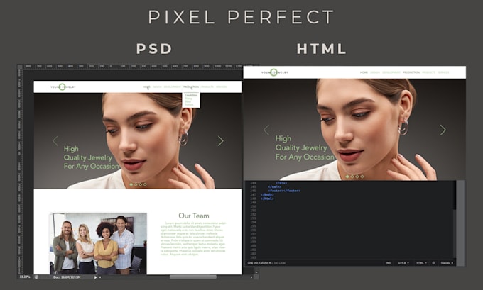 Convert a psd website to html by Minitb | Fiverr