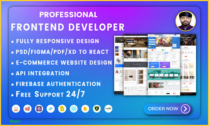 Create a responsive reactjs web application as your front end developer ...