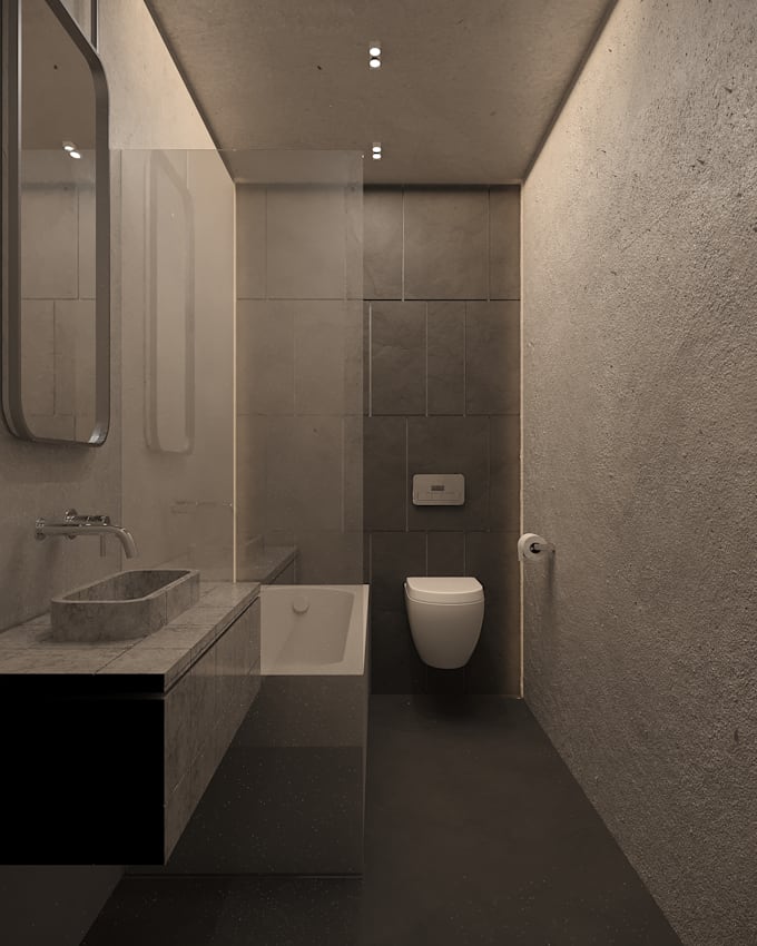 Design bathroom and wc and make interior render by Ghorbaniparisa | Fiverr
