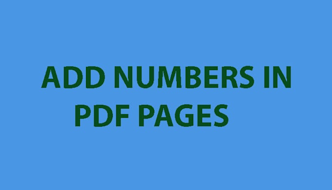 Add number in pdf pages by Starshine786 | Fiverr