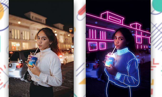 Do amazing neon effect on your photo by Michaeldesign01 | Fiverr