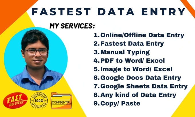 Do the fastest data entry by Joybrata_nath81 | Fiverr