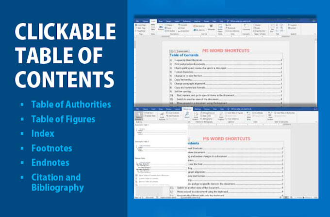 Create professionally a clickable table of contents, etc by Rustamshahza489 | Fiverr