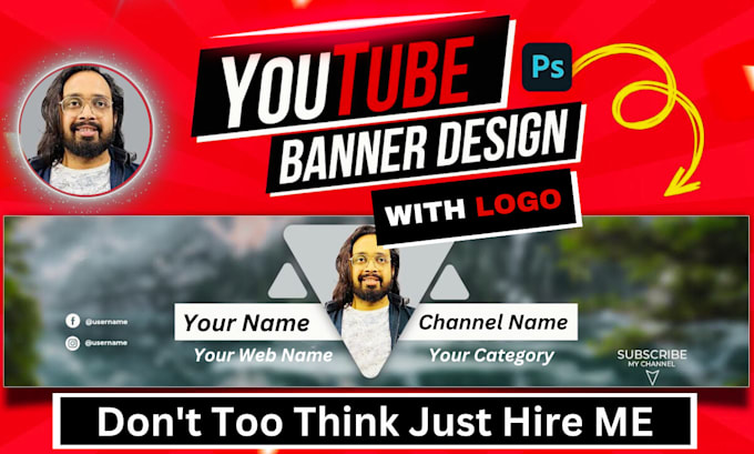 Design custom youtube banner with logo free by Sherazahmed_86 | Fiverr