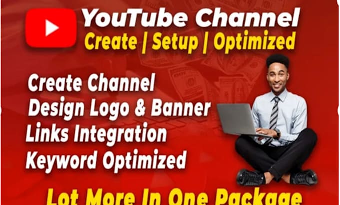 Create full setup youtube channel with logo and banner by Tjnetworks | Fiverr