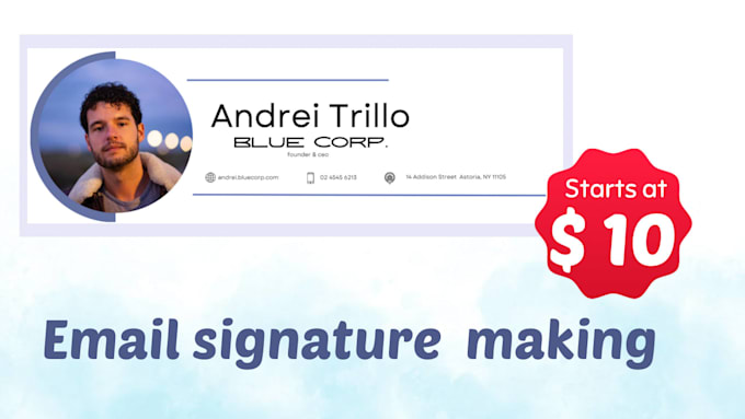 Create a professional email signature for your email by Jrstworks | Fiverr
