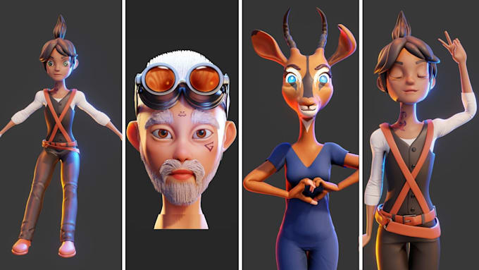 Do realistic 3d model 3d character, vrchat avatar for game, animation ...