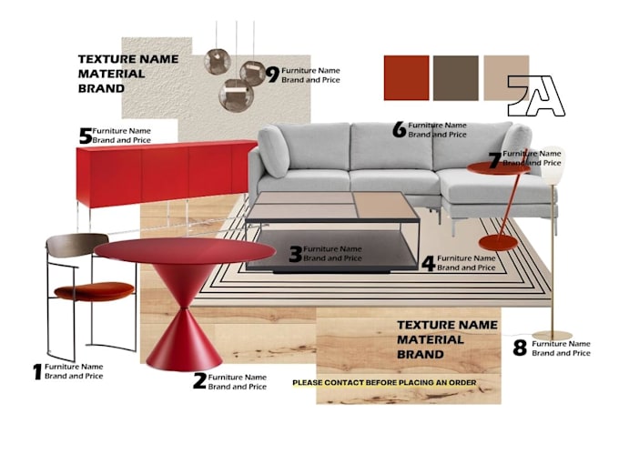 Be your interior designer create mood boards with renders by Zeycanarch ...