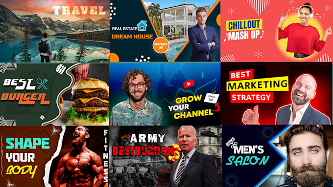 Design eye catching youtube thumbnails to boost views by Omair_ali100 | Fiverr