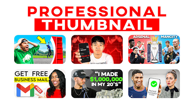 Create professional youtube thumbnails by Samdesigns56 | Fiverr