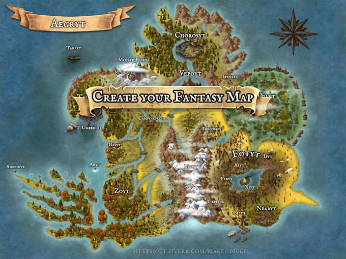 Make a fantasy map for your campaign by Marcodiggi | Fiverr