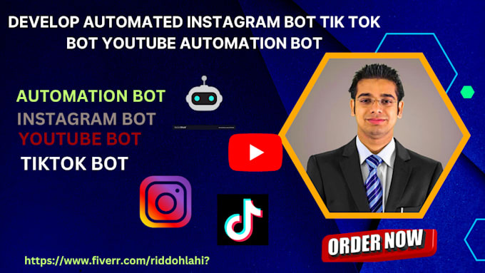 Develop automated instagram bot tik tok bot youtube automation bot by ... Develop automated instagram bot tik tok bot youtube automation bot by ...