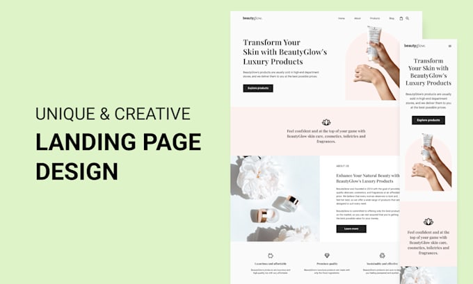 Design a creative and unique landing page by Tugbacaglarr | Fiverr
