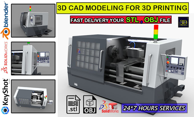 Do industrial machine design, 3d cad modeling, 3d printing stl, dxf, obj, dwg by Sl_3d_cad_oven ...