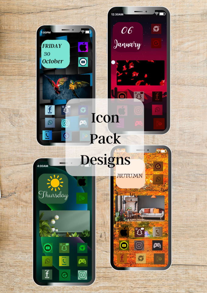 Design amazing ios app icon pack by Lighted_minds | Fiverr