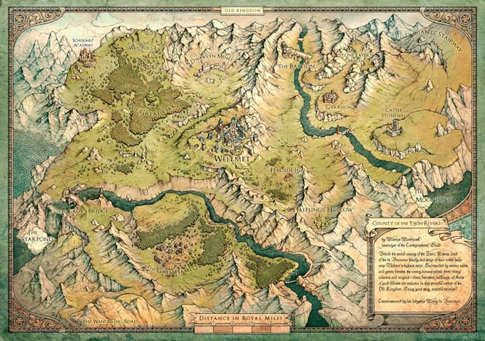Create an awesome fantasy map for you by Tarakunze | Fiverr