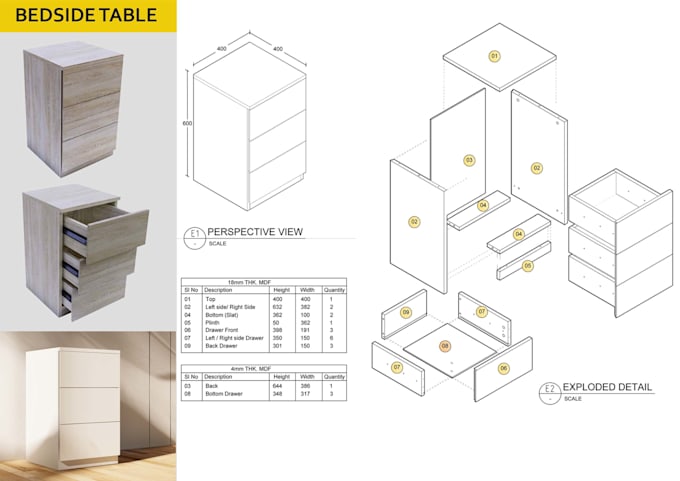 Do furniture product design with cutting list and cnc file by ...