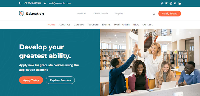 Design wordpress website for custom school management system by ...