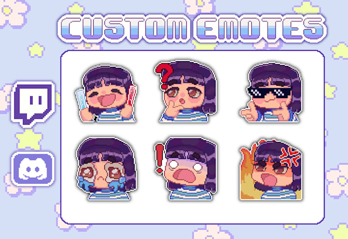 Create custom pixel art emotes for twitch and discord by Waffleto | Fiverr