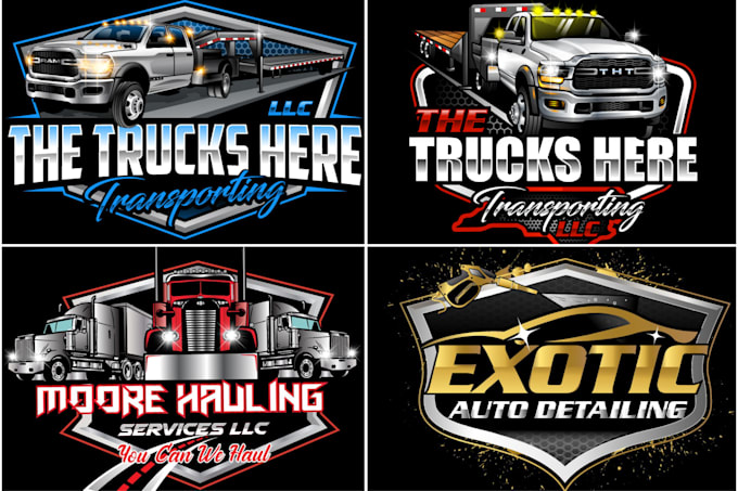 Design trucking logistics dispatching transport towing and hauling logo ...