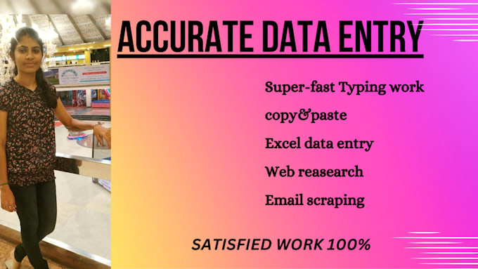 Do accurate data entry,copy paste,web reasearch,typing,pdf to excel by Keerthanaspark | Fiverr